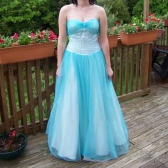 Pinky + Me | Dresses | Pinky Me Princess Style Blue Prom Dress Ballgown ...